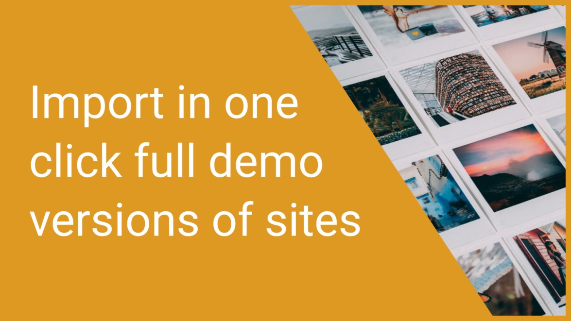 Import in one click full demo versions of sites - DMC Web Zone